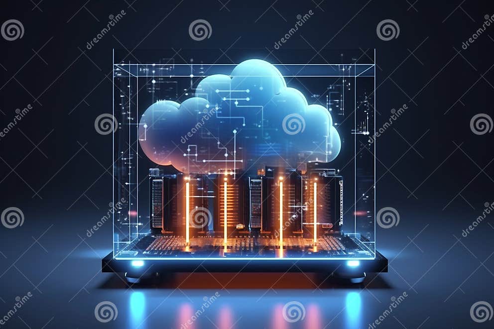 Future Data Cloud Cyber Business Networking Symbol Technology Connect Storage Security Concept ...