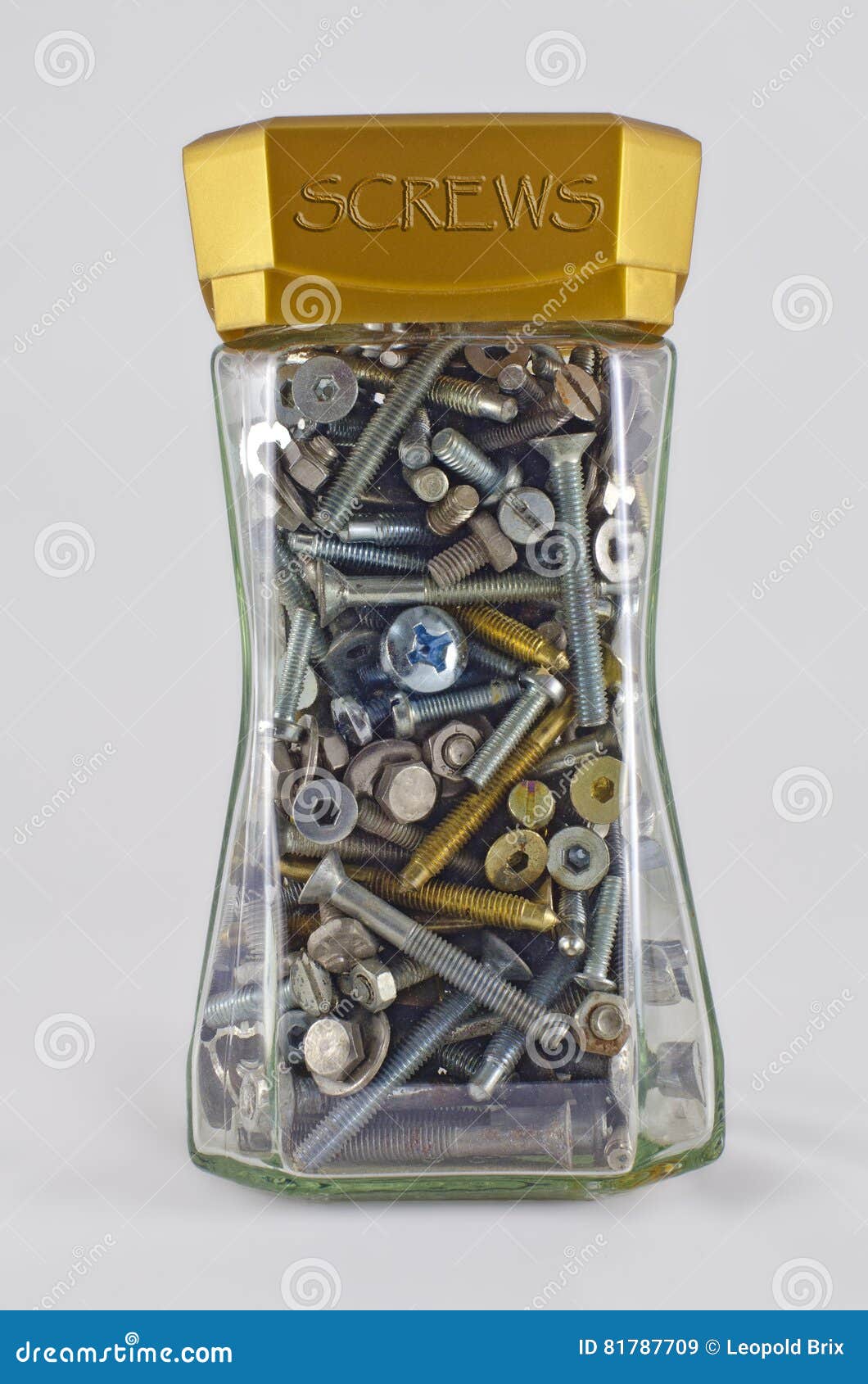 Storage Jar with Old Screws Stock Image - Image of used, glass: 81787709