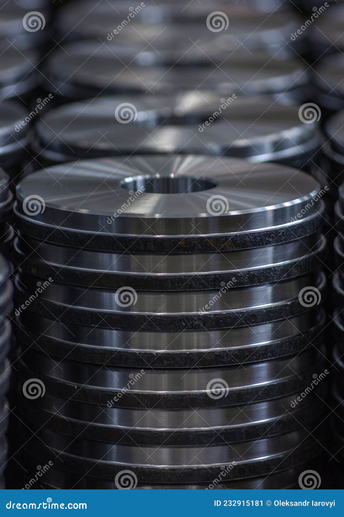 Storage of Metal Palated Flanges after Processing on a Milling Machine ...