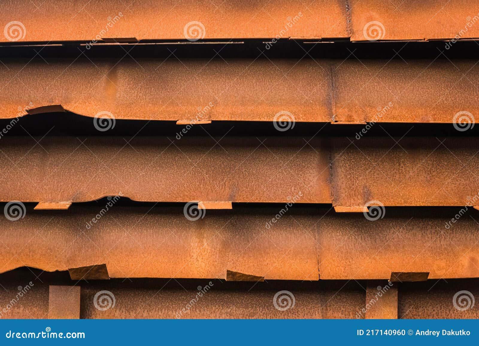 Storage in an Open Warehouse of Old Rusty Metal Materials or Structures ...