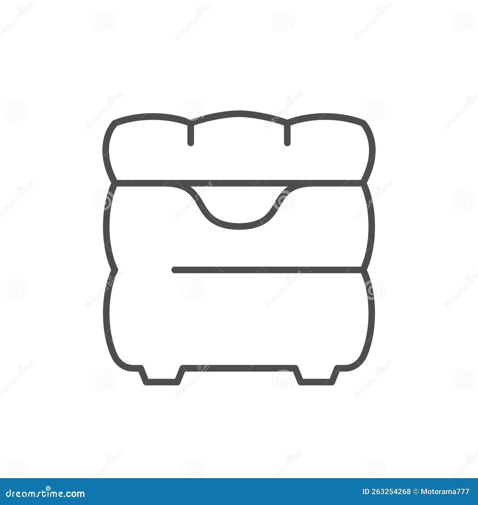 Storage Ottoman Line Outline Icon Stock Vector - Illustration of design, comfort: 263254268