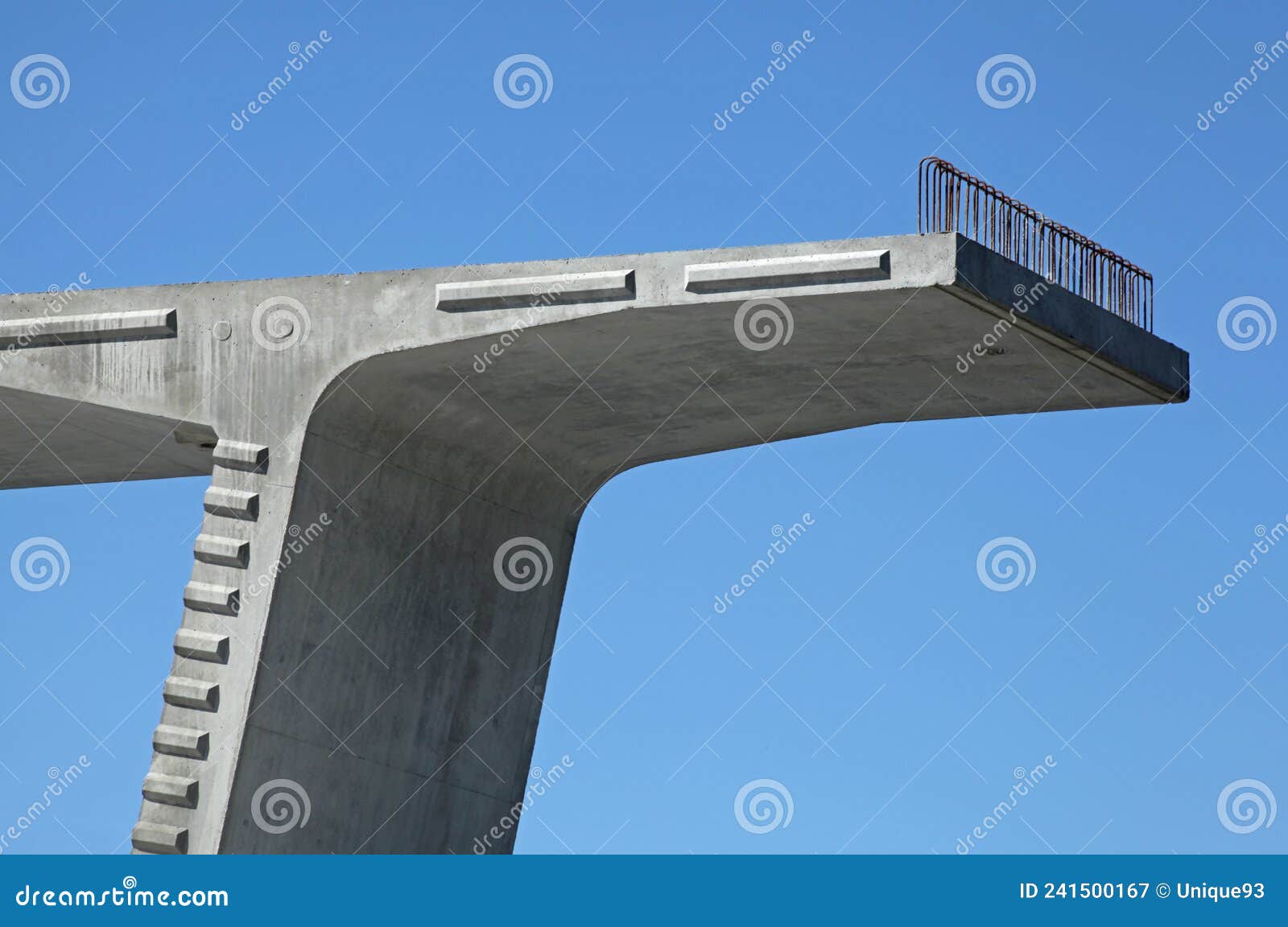 Prefabricated Structural Elements of Concrete Bridge Stock Image ...