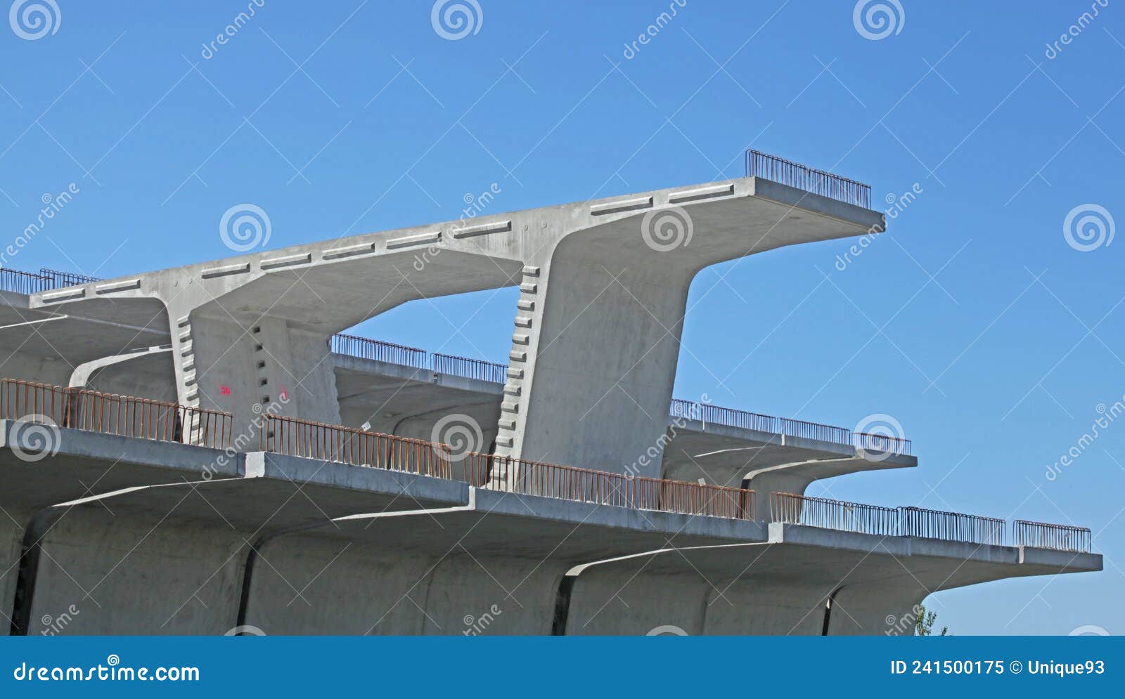 Prefabricated Structural Elements of Concrete Bridge Stock Image ...