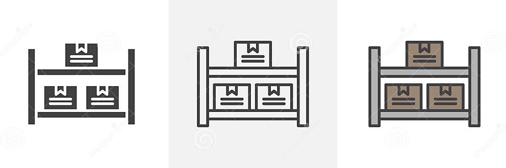 Storage rack icon vector stock illustration. Illustration of pallet ...