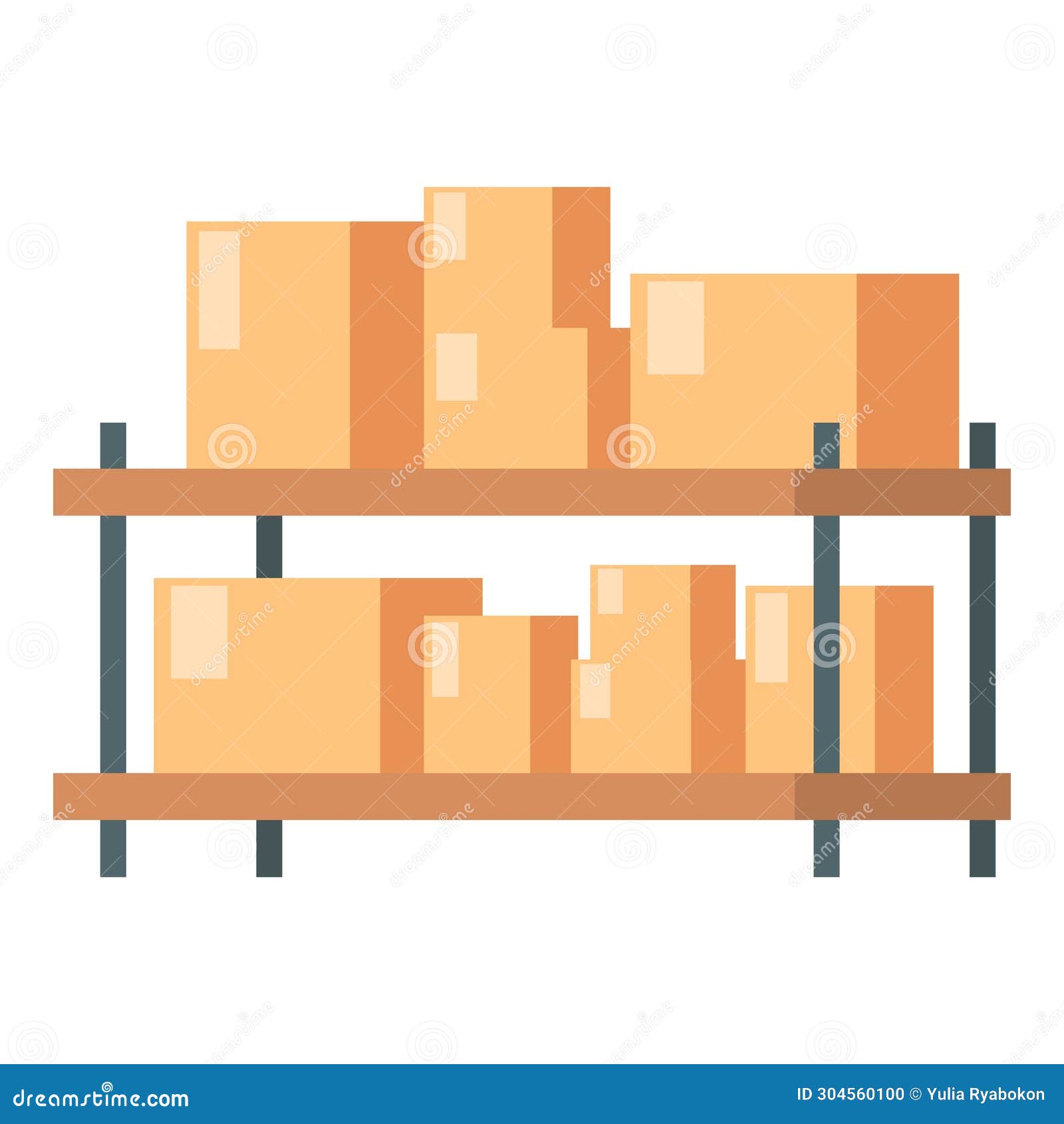 Storage Rack Parcel Icon Cartoon Vector. Postal Service Stock Vector ...