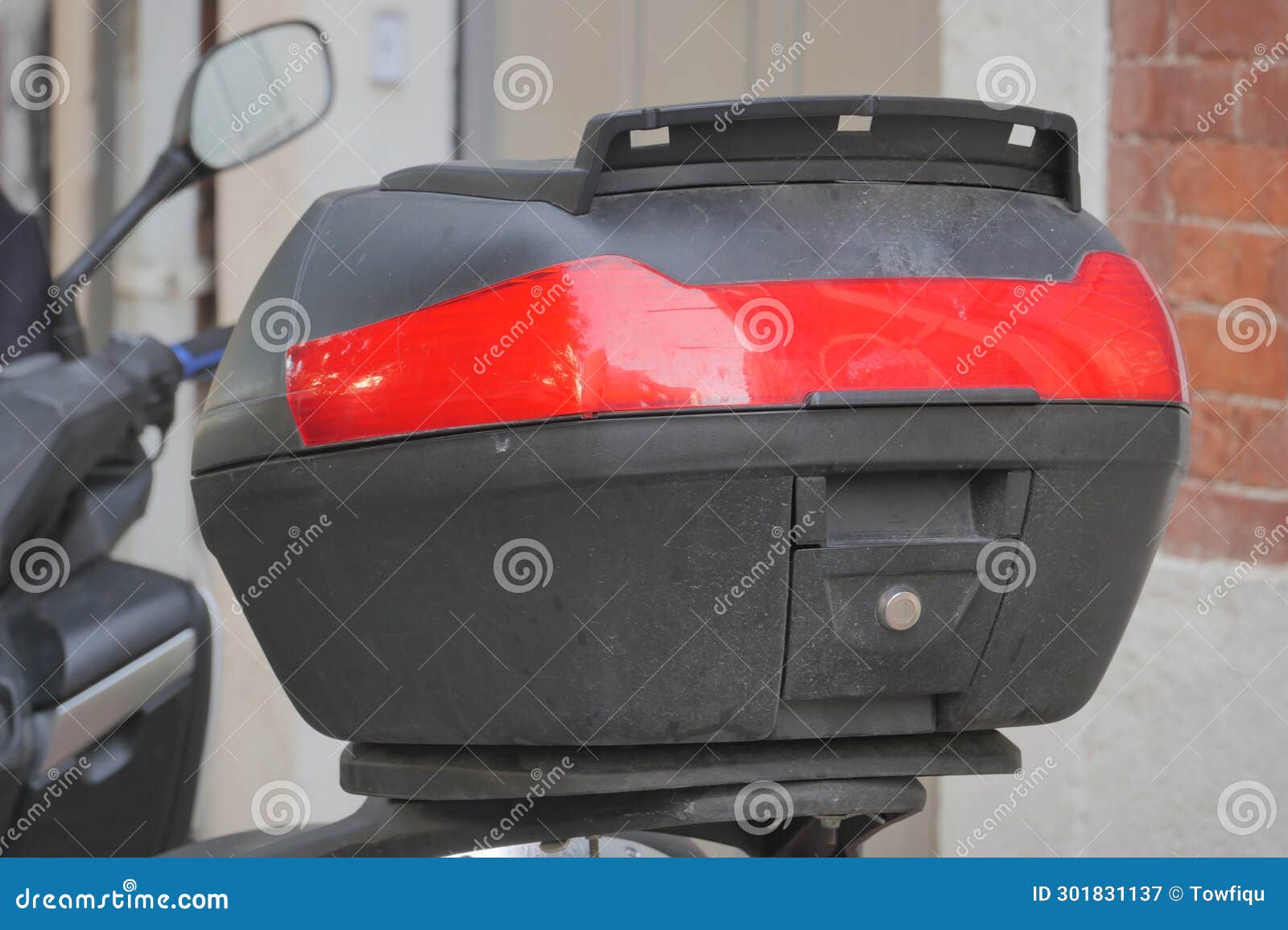 Storage Red Box on Back of Motorcycle. Stock Image - Image of storage ...