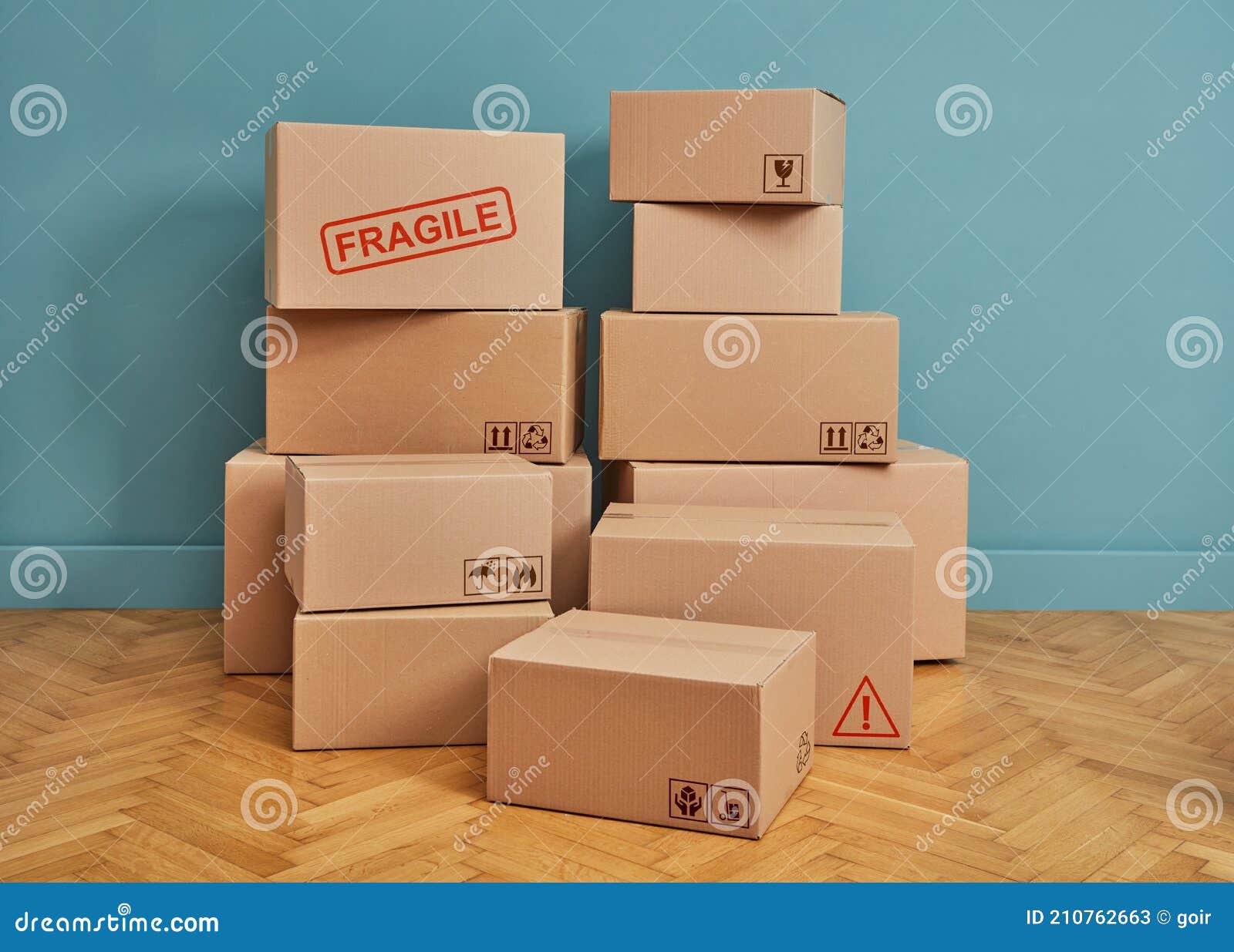Storage Room with Cardboard Boxes Stock Image - Image of clean, crate ...
