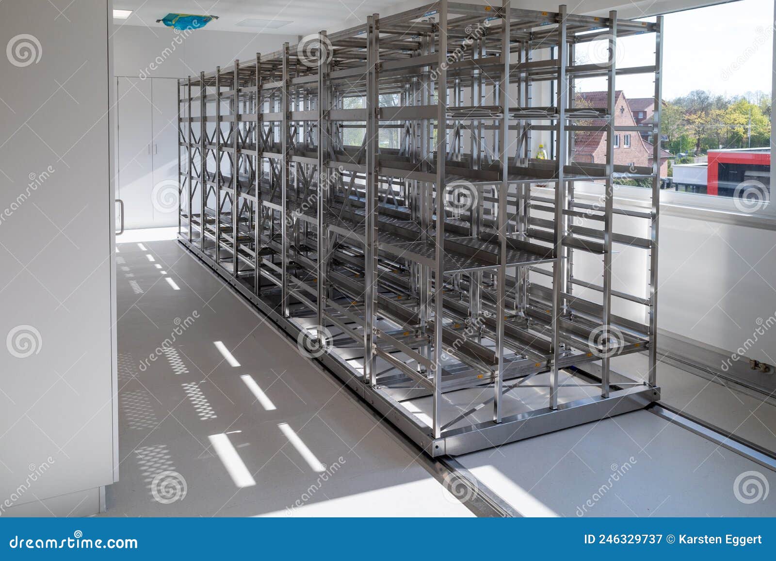 In the Storage Room for Sterile Instruments Stands a New Empty Metal ...