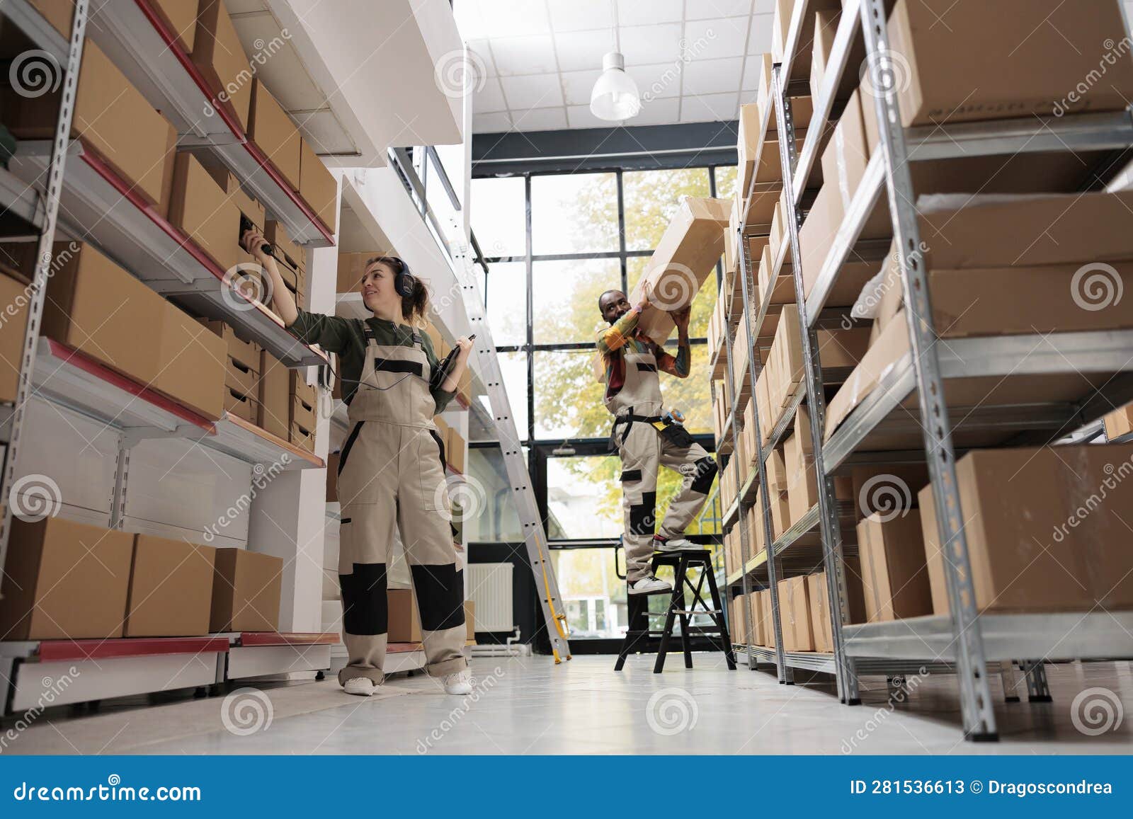 Storage Room Worker Scanning Products Barcode Stock Image - Image of ...