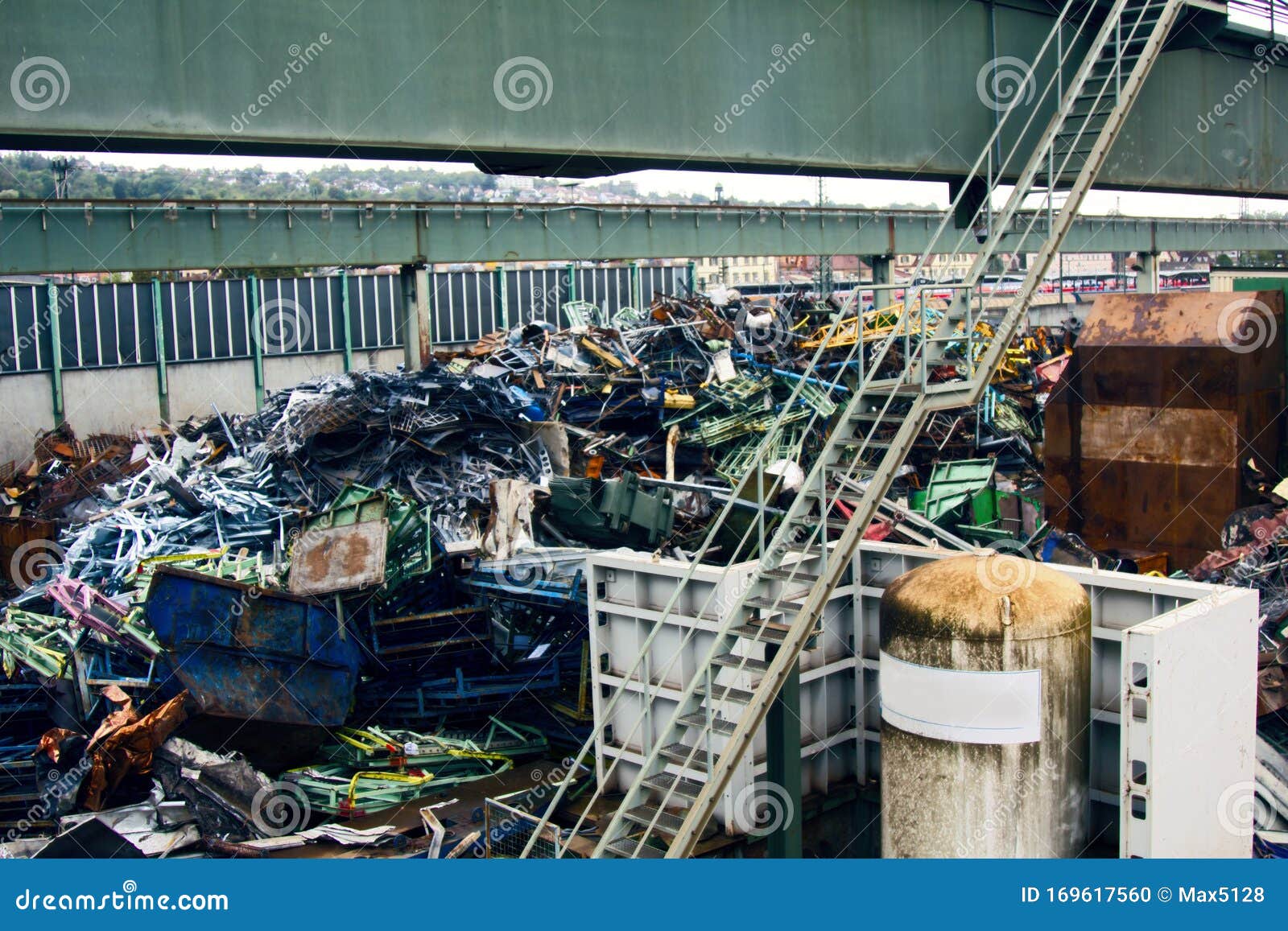 Storage of scrap metal stock photo. Image of industry - 169617560