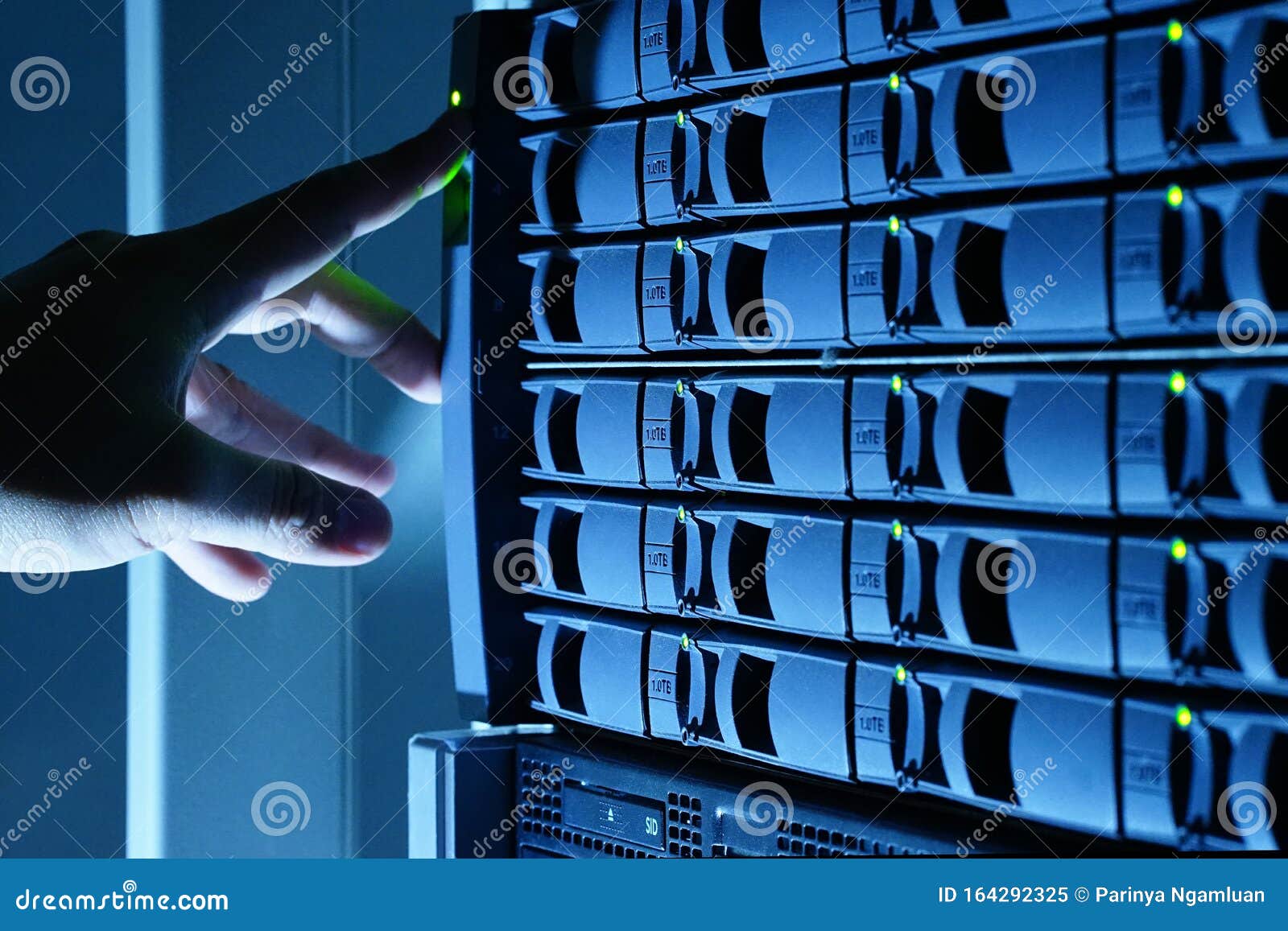 Storage Server in Data Centre Room. Stock Image - Image of cyber ...