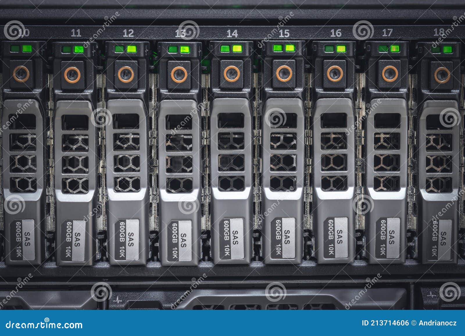 Storage Server with Many HDD Disks Inside Rack in Server Room Stock ...