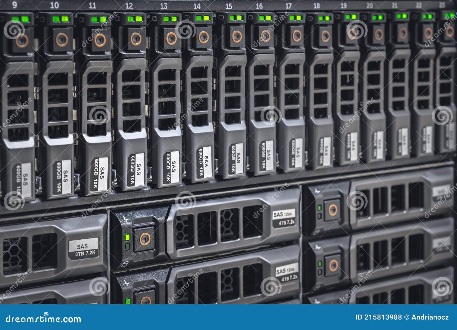 Storage Server with Many HDD Disks Inside Rack in Server Room Stock ...