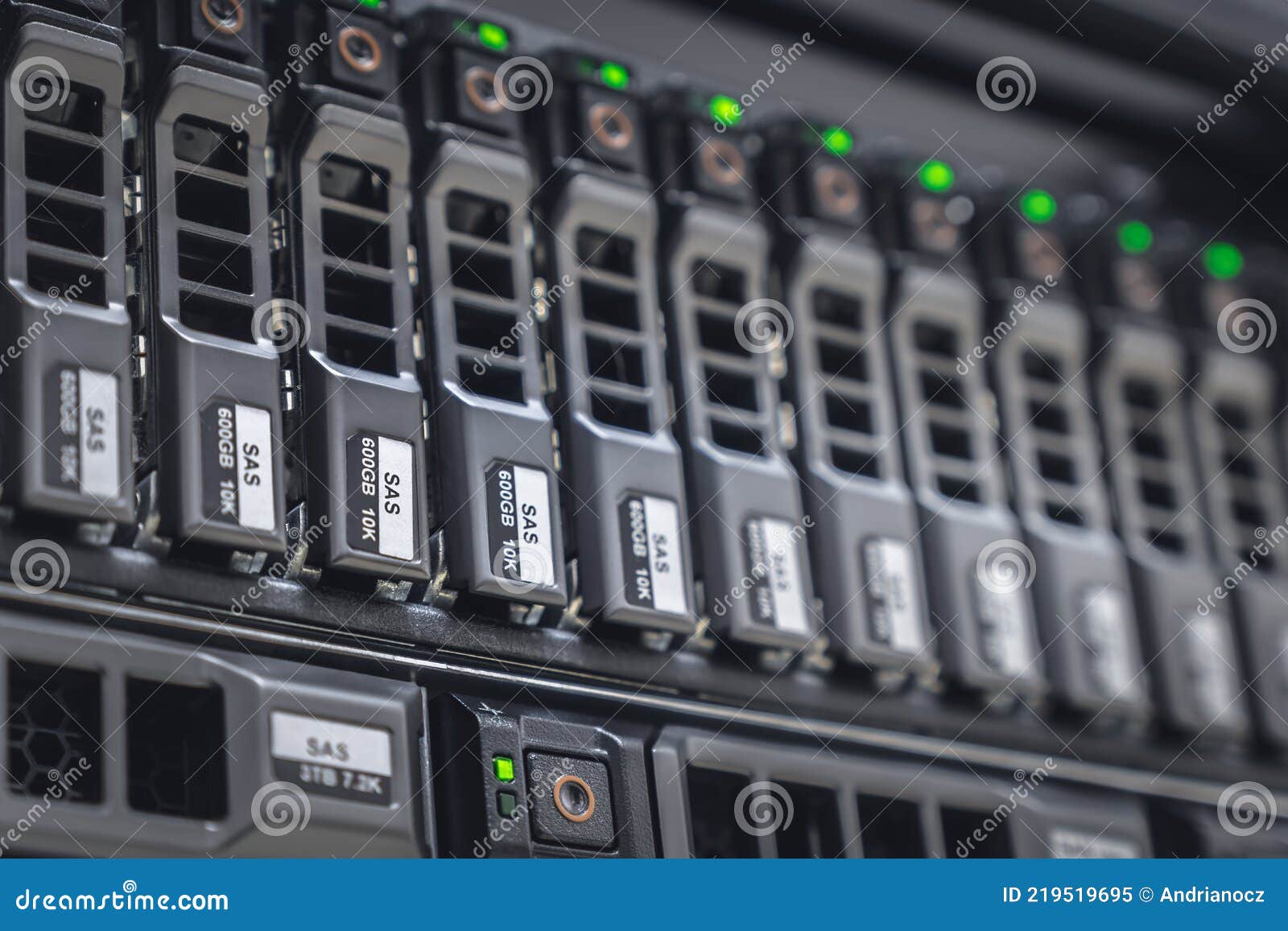 Storage Server with Many HDD Disks Inside Rack in Server Room Stock ...