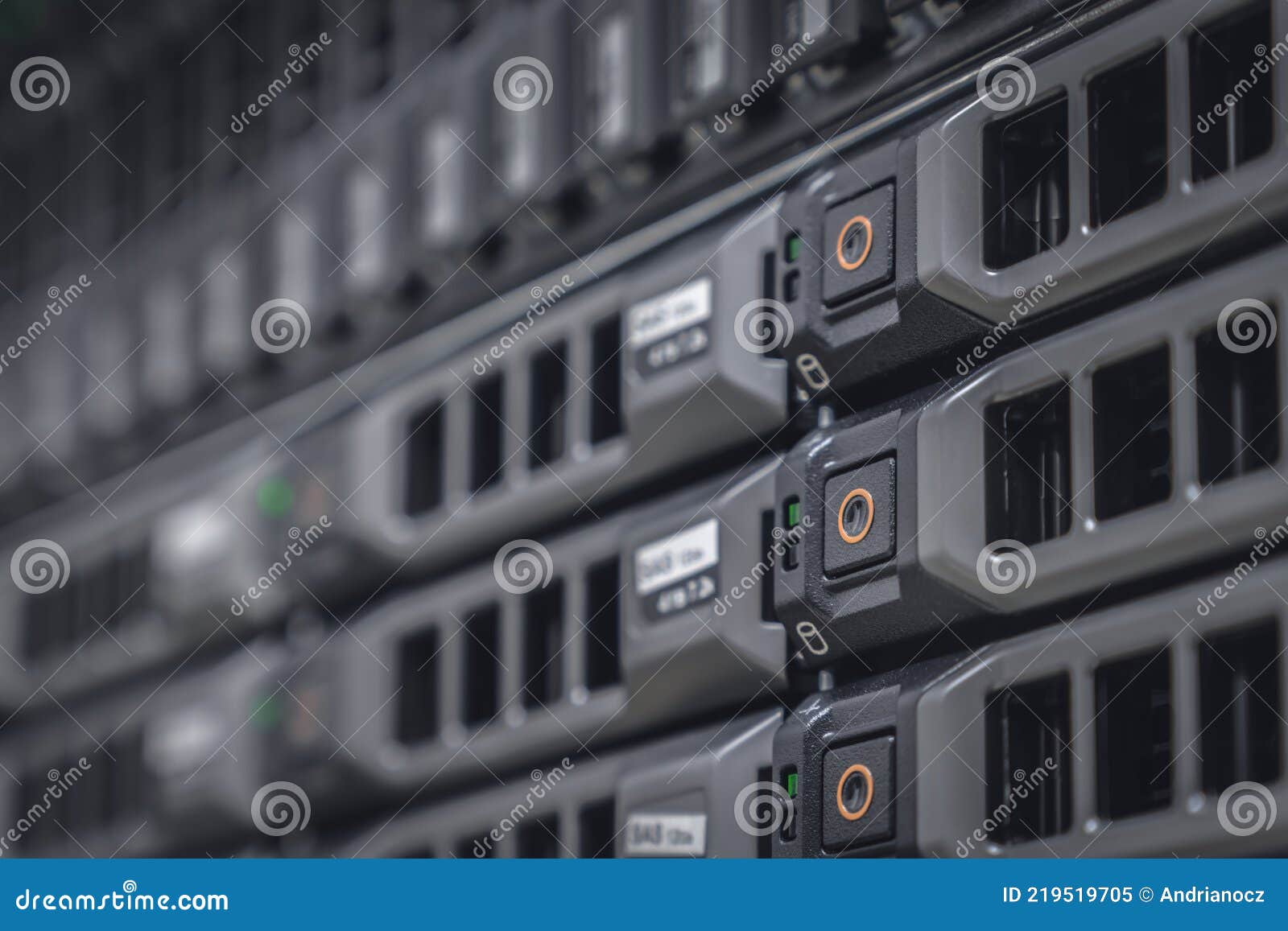 Storage Server with Many HDD Disks Inside Rack in Server Room Stock ...