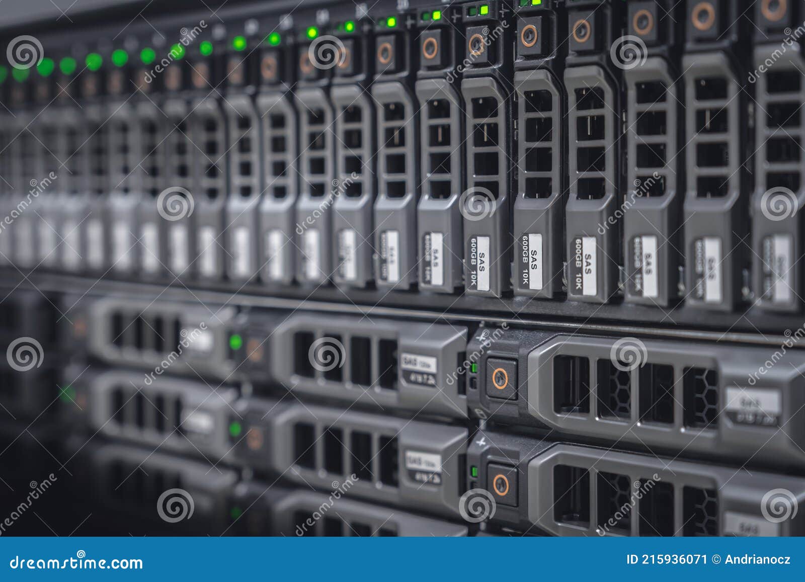 Storage Server with Many HDD Disks Inside Rack in Server Room Stock ...