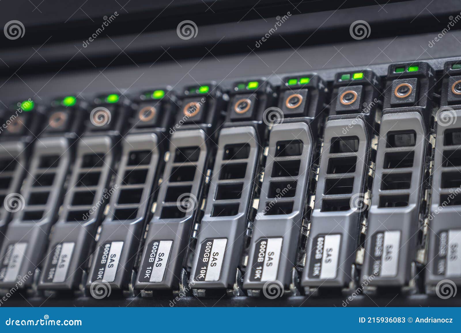 Storage Server with Many HDD Disks Inside Rack in Server Room Stock ...