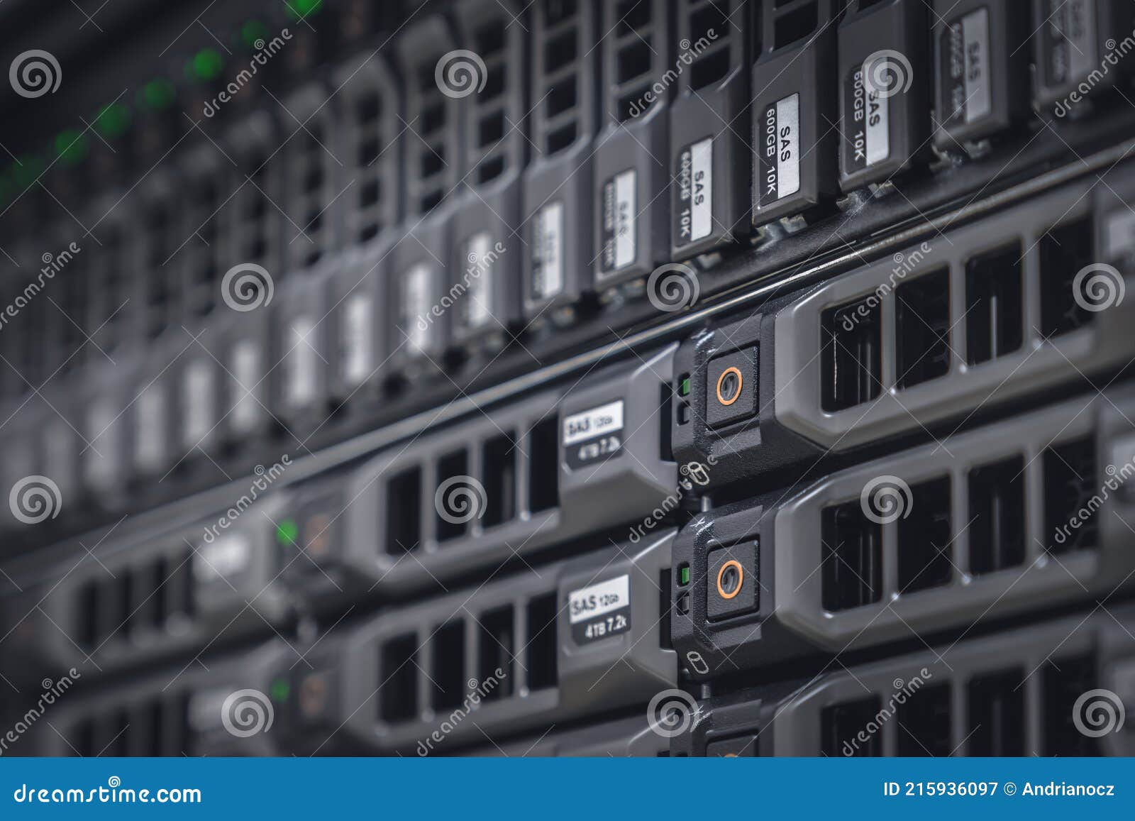 Storage Server with Many HDD Disks Inside Rack in Server Room Stock ...