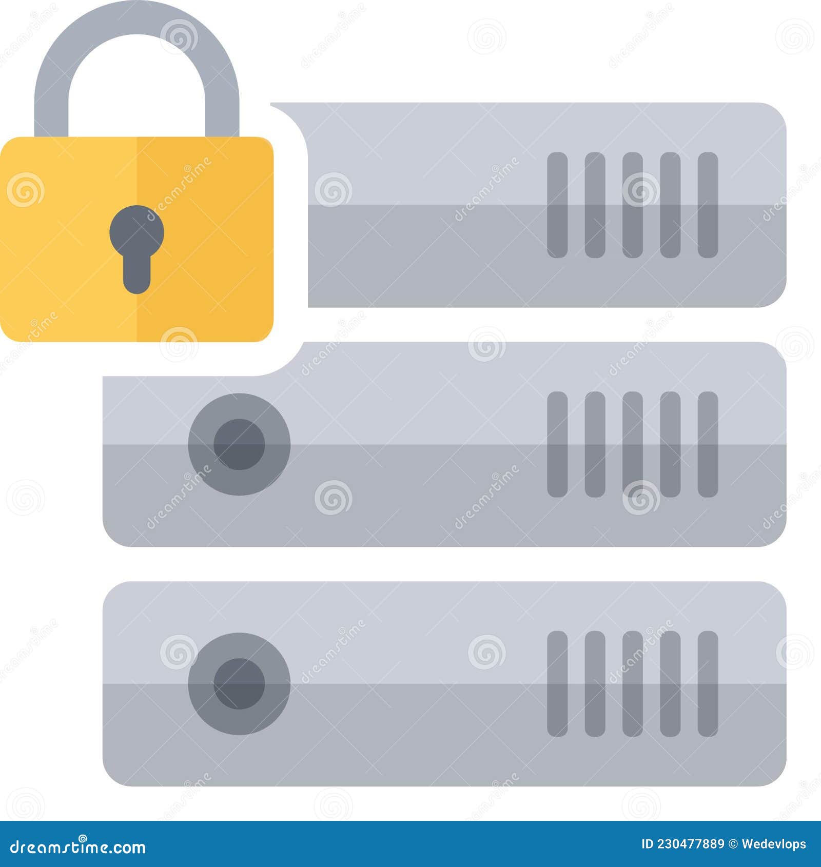 Storage Servers Secured Locked Stock Vector - Illustration of font ...