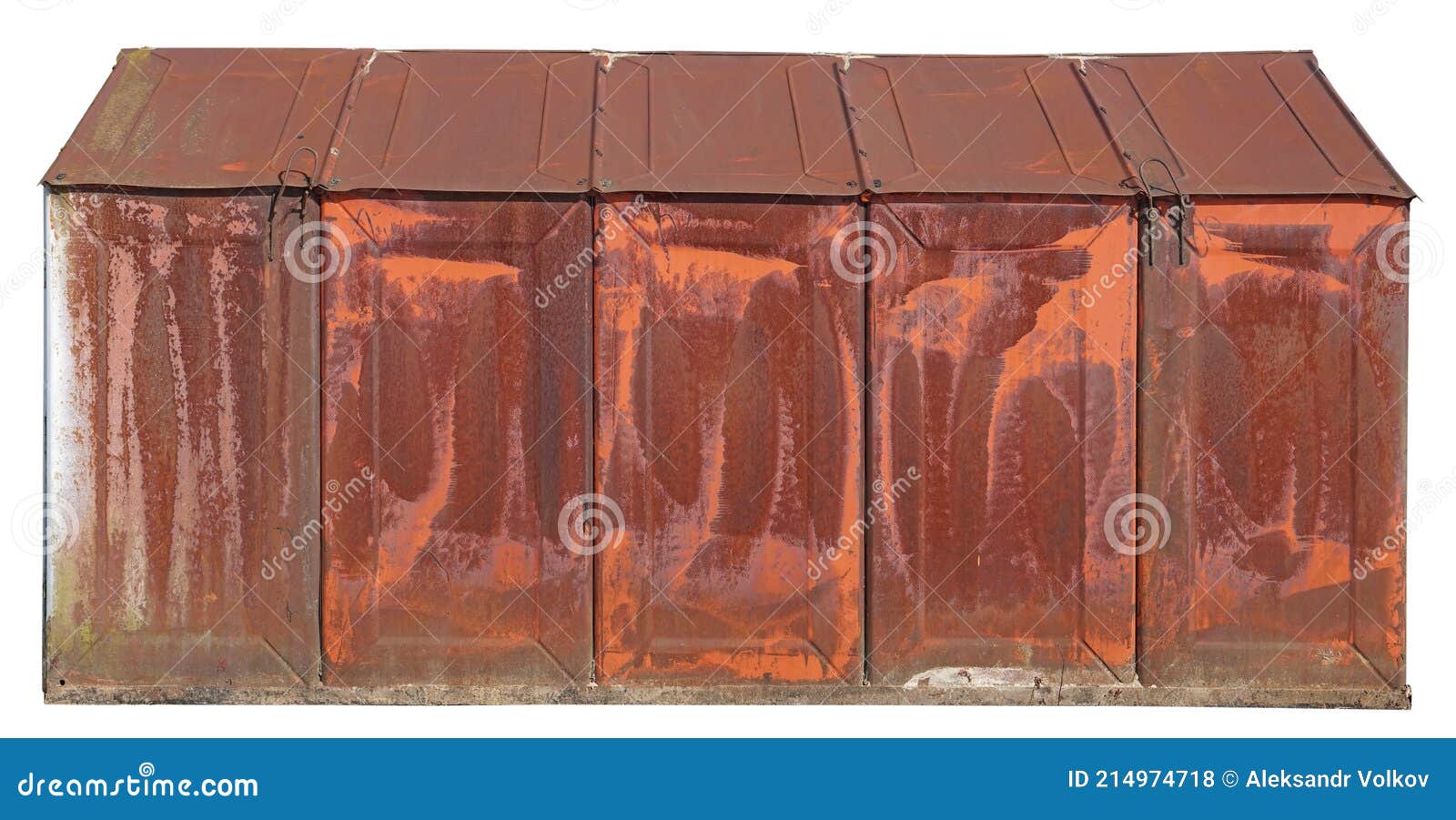 A Storage Shed Made of Rusty Steel Sheets Isolated Stock Photo - Image ...
