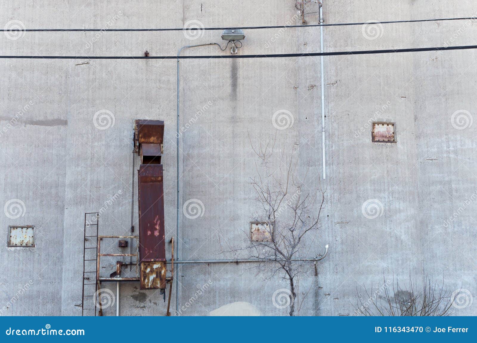 Storage Silo Wall and Chute Stock Photo - Image of agribusiness ...