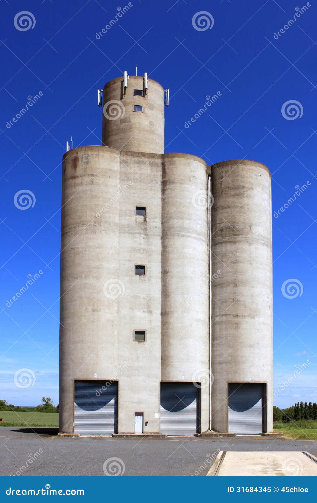 Storage silos stock image. Image of galvanized, sunflower - 31684345