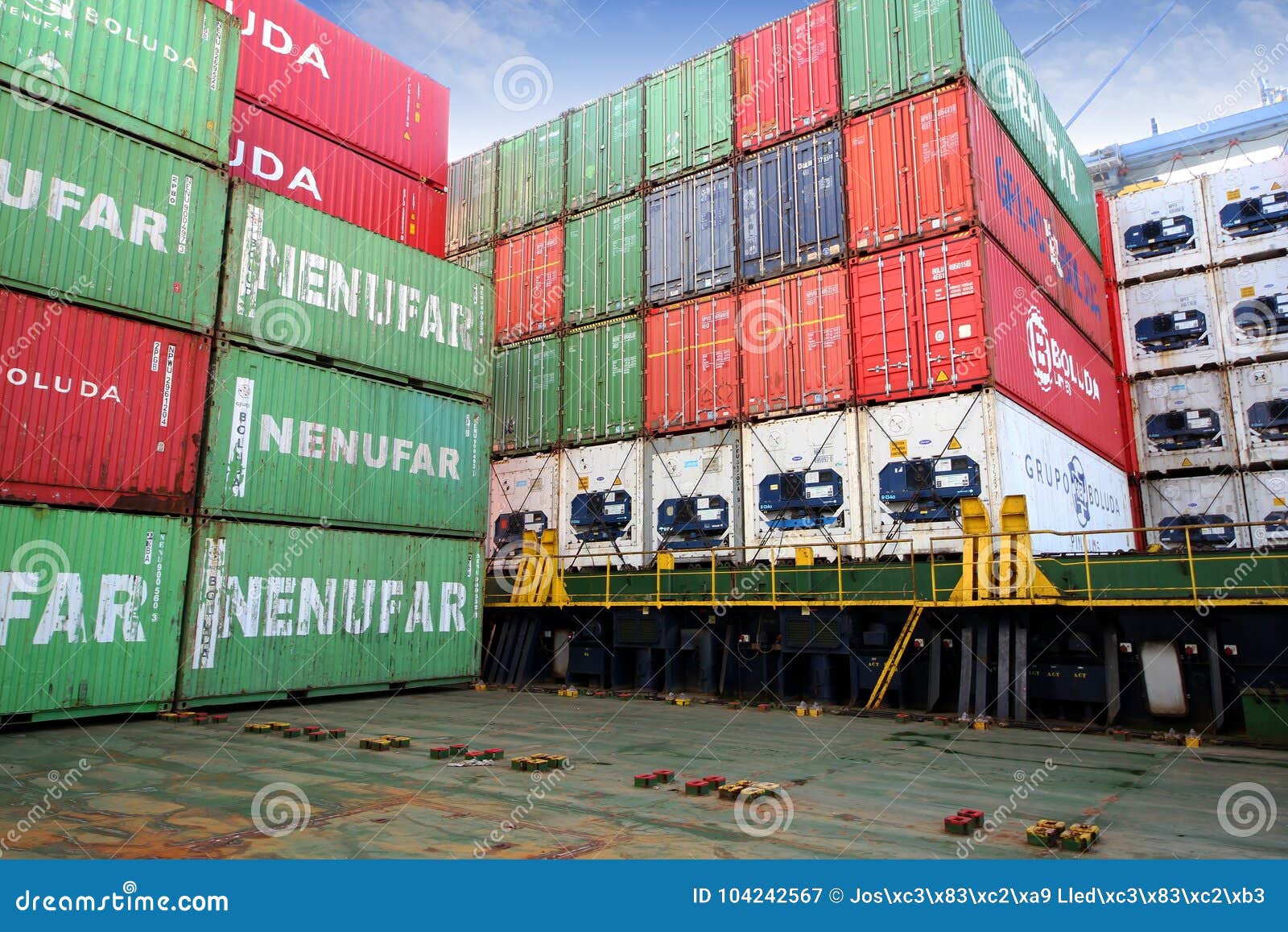 Storage of Standard Containers in a Ship. Editorial Photography - Image ...