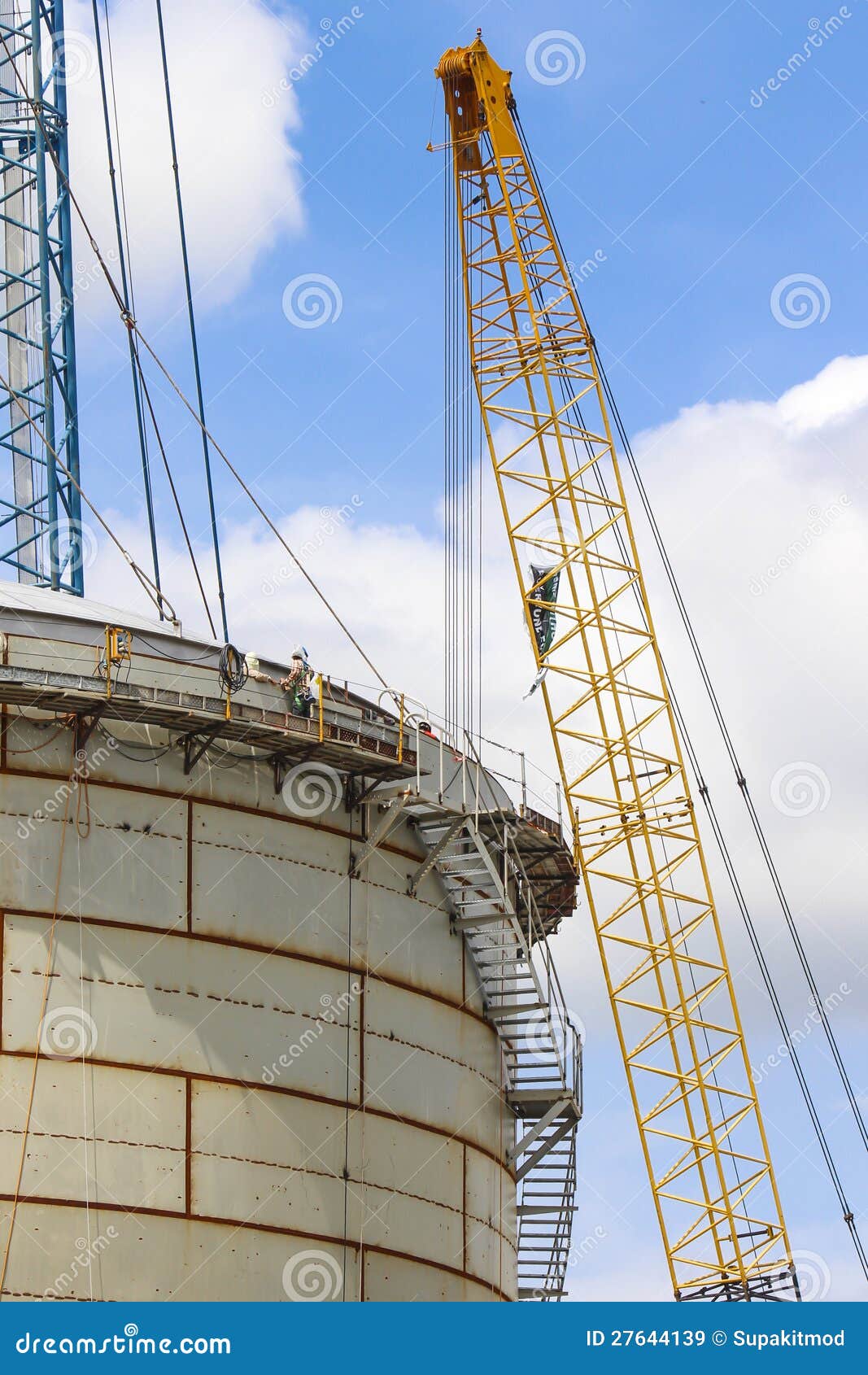 Storage tank construction stock image. Image of tower - 27644139