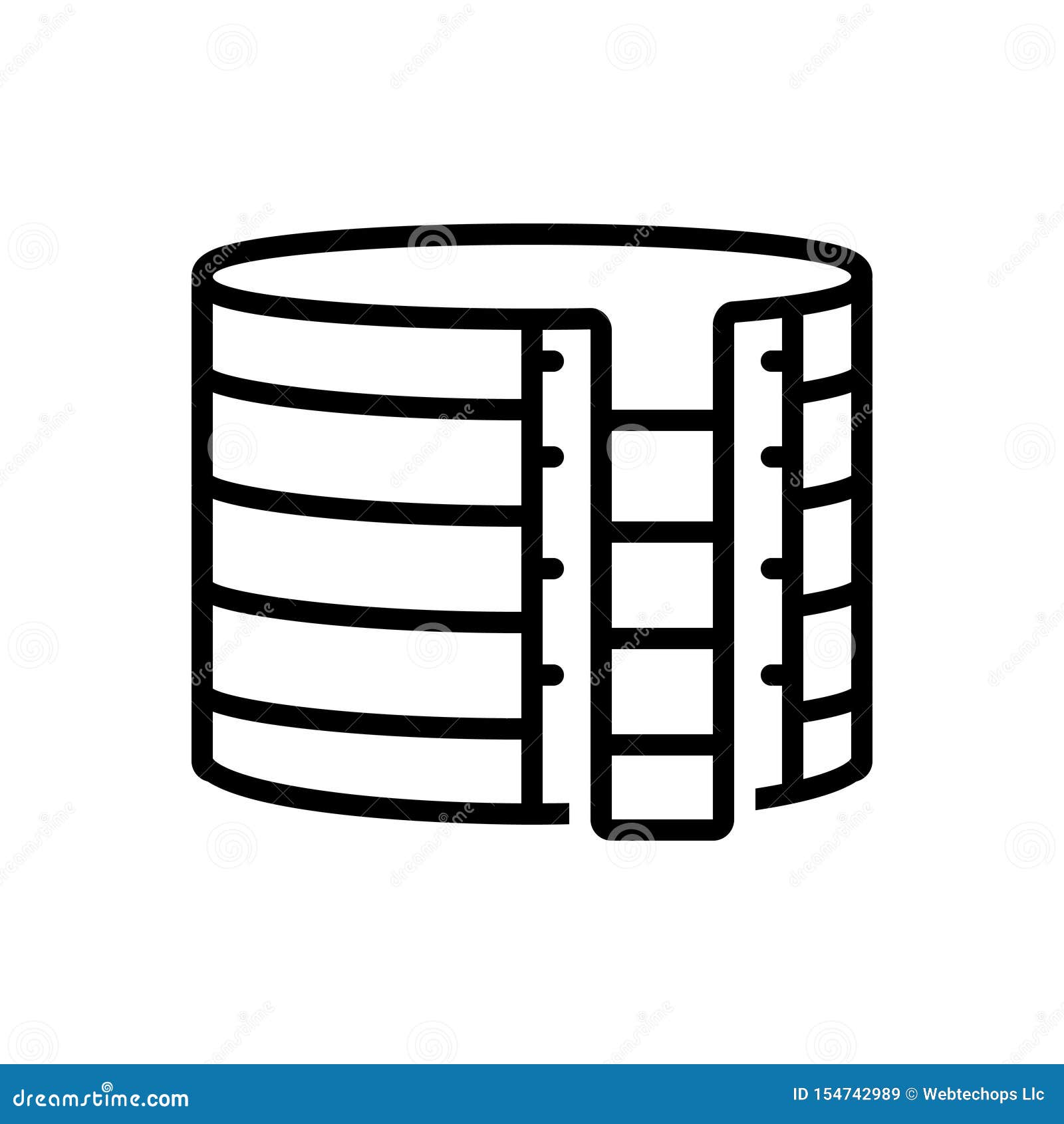 Black Line Icon for Storage Tank, Liquid and Container Stock Vector ...