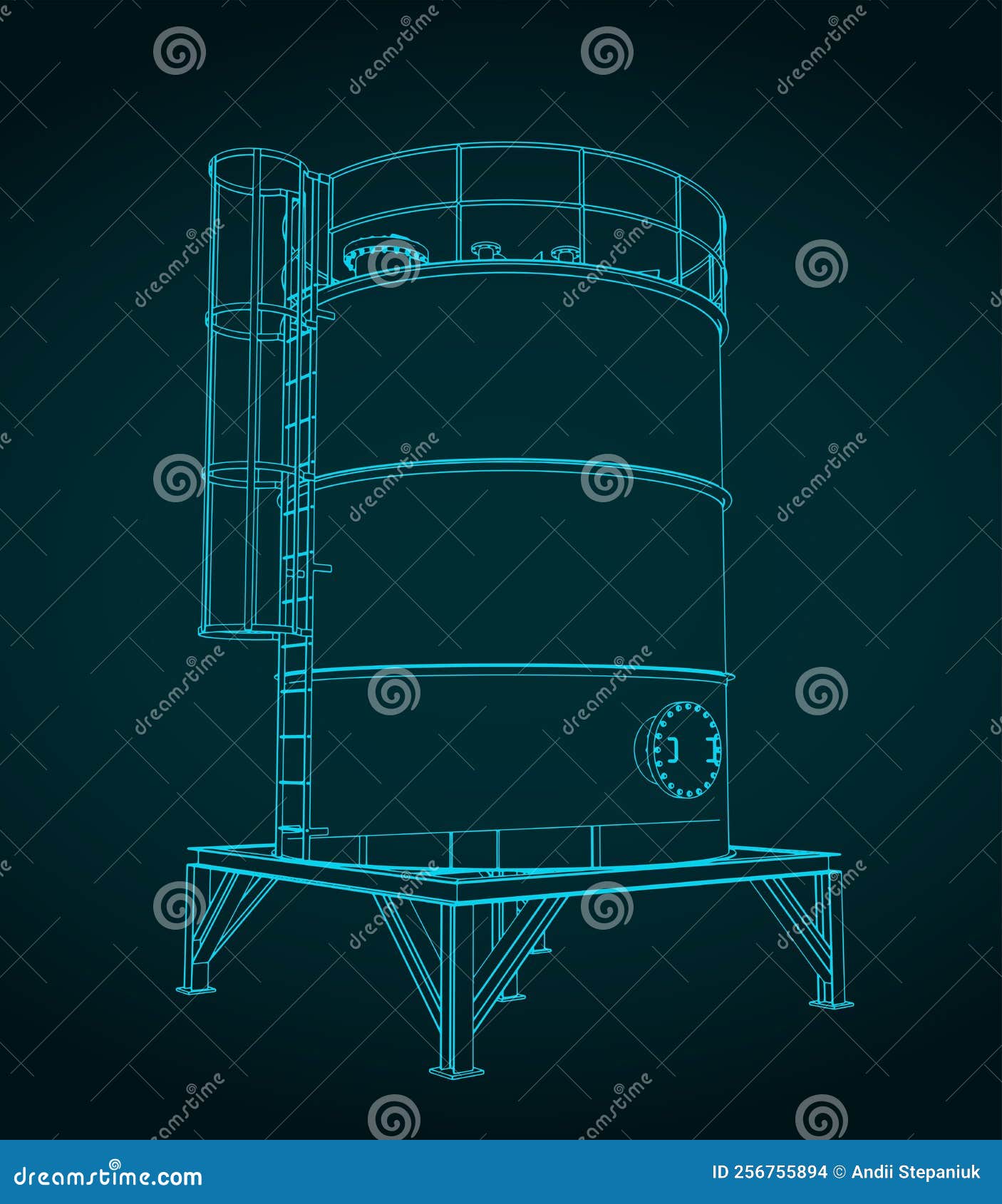 Storage tank illustration stock vector. Illustration of tank - 256755894