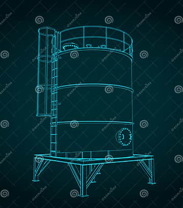 Storage tank illustration stock vector. Illustration of tank - 256755894