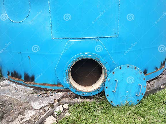 Storage tank manhole stock image. Image of tank, damaged - 301441995