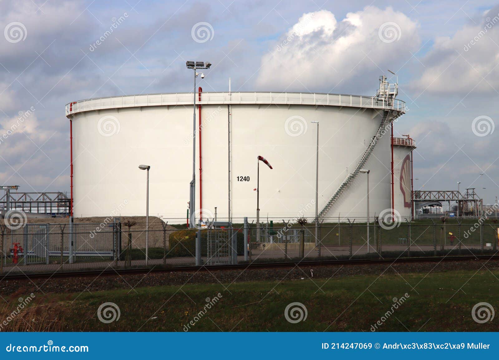 Storage Tank with Shell Logo on the Refinery of Shell at Pernis ...