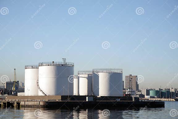 Storage Tanks in Aberdeen Harbour Stock Photo - Image of harbour ...
