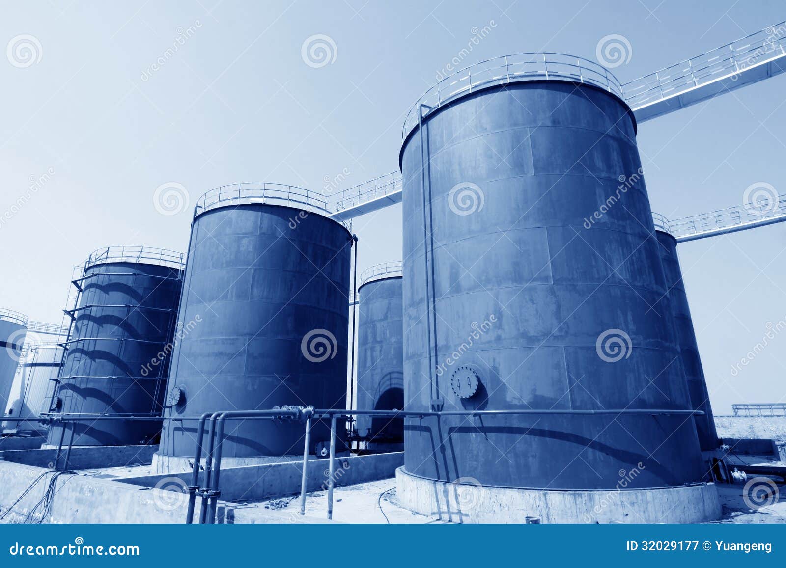 Storage Tanks in a Chemical Plant Stock Image - Image of construction ...