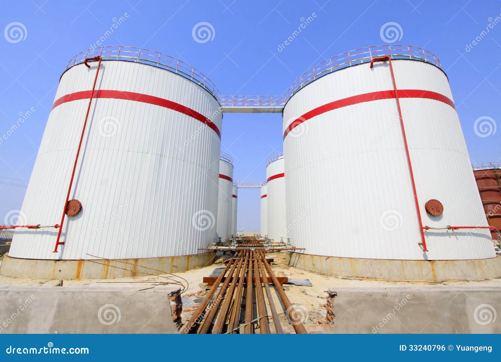 Storage Tanks in a Chemical Plant Stock Photo - Image of diesel ...