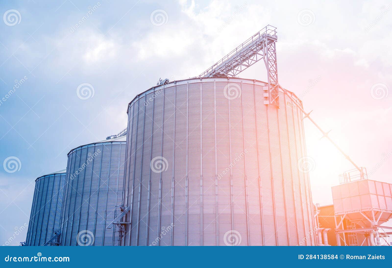 Storage Tanks Cultivated Agricultural Crops Processing Plant Stock ...