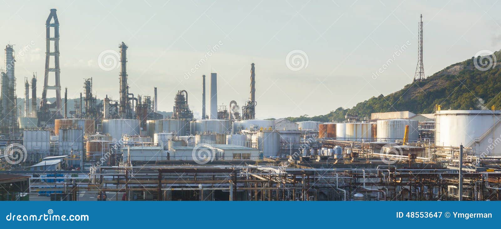 Storage tanks in a factory stock image. Image of steel - 48553647