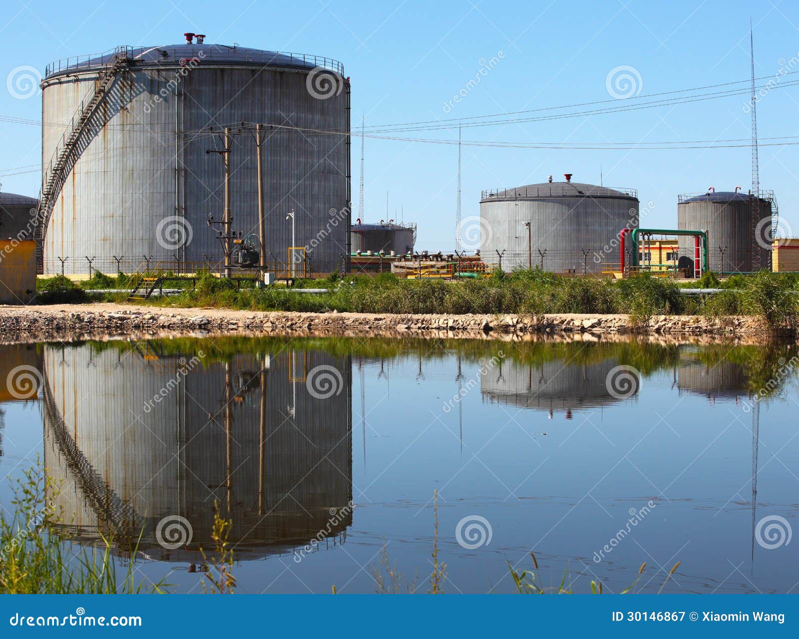 Oil Refinery Tanks stock image. Image of energy, emission - 30146867
