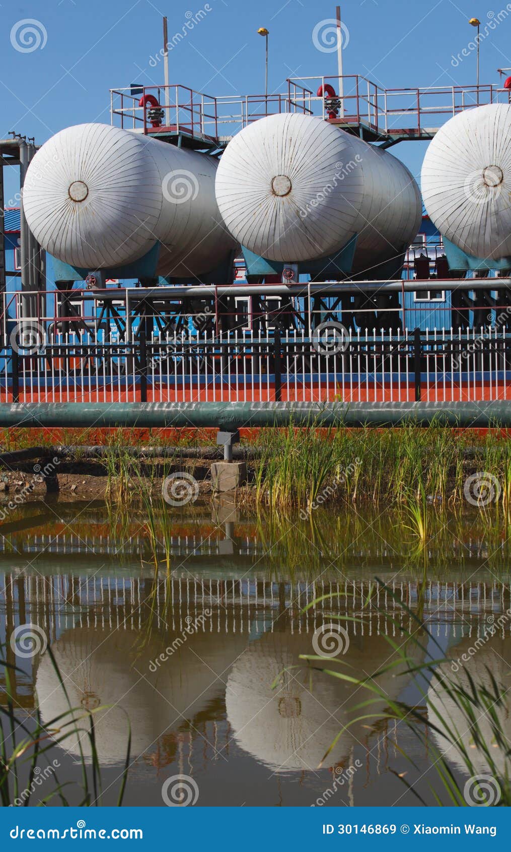 Oil Refinery Tanks stock image. Image of fuel, process - 30146869