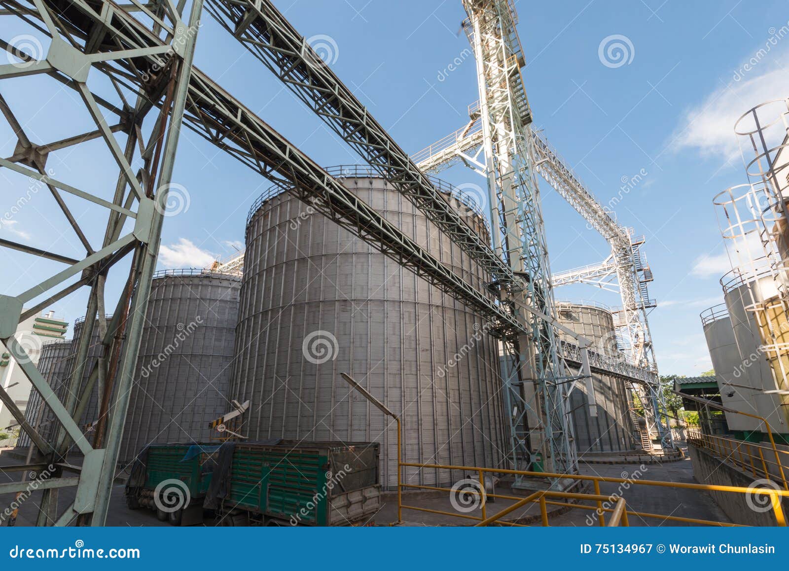 Storage tanks raw material stock image. Image of granary - 75134967
