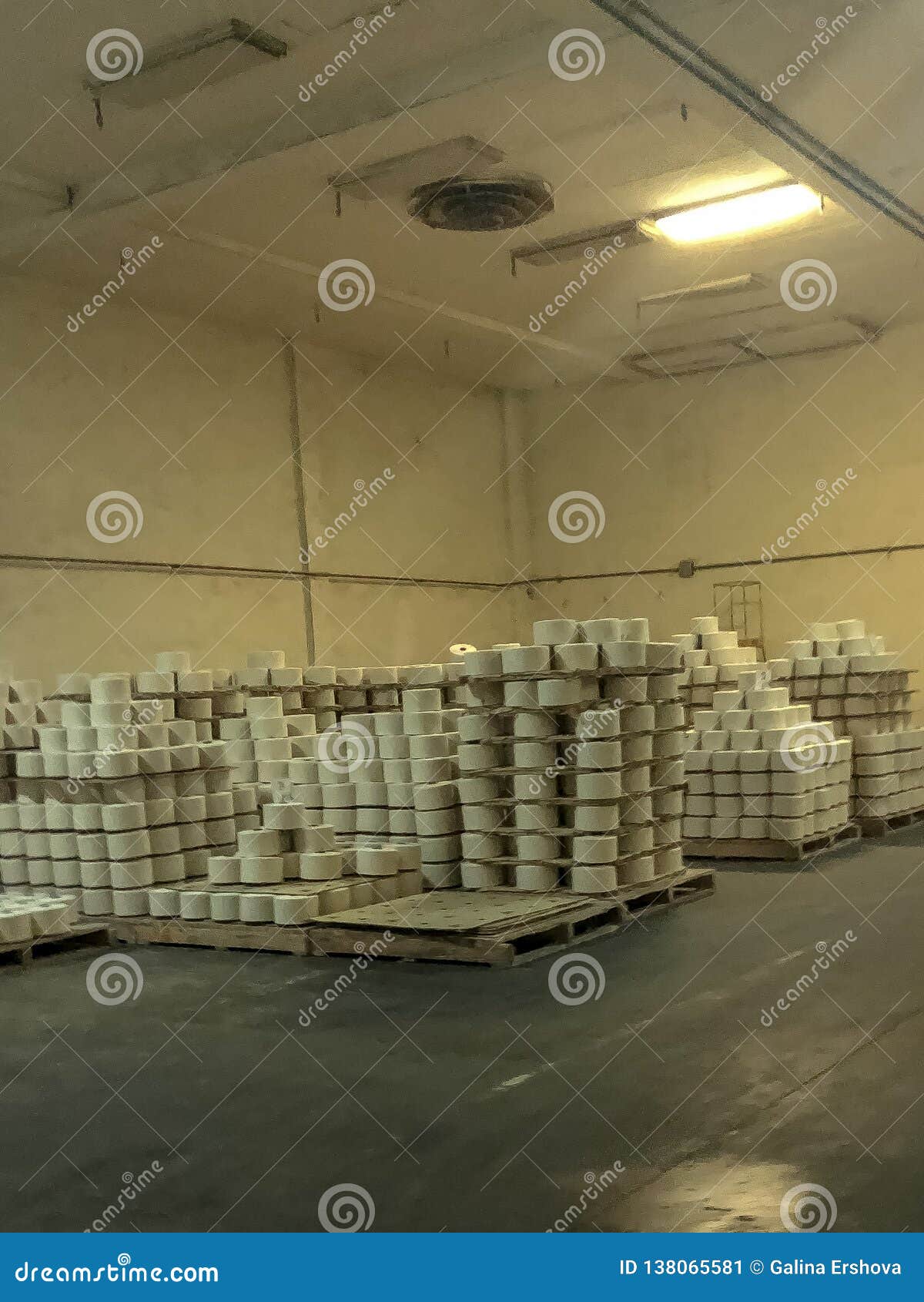 Storage of Thread in Rolls on Production Stock Image - Image of ...