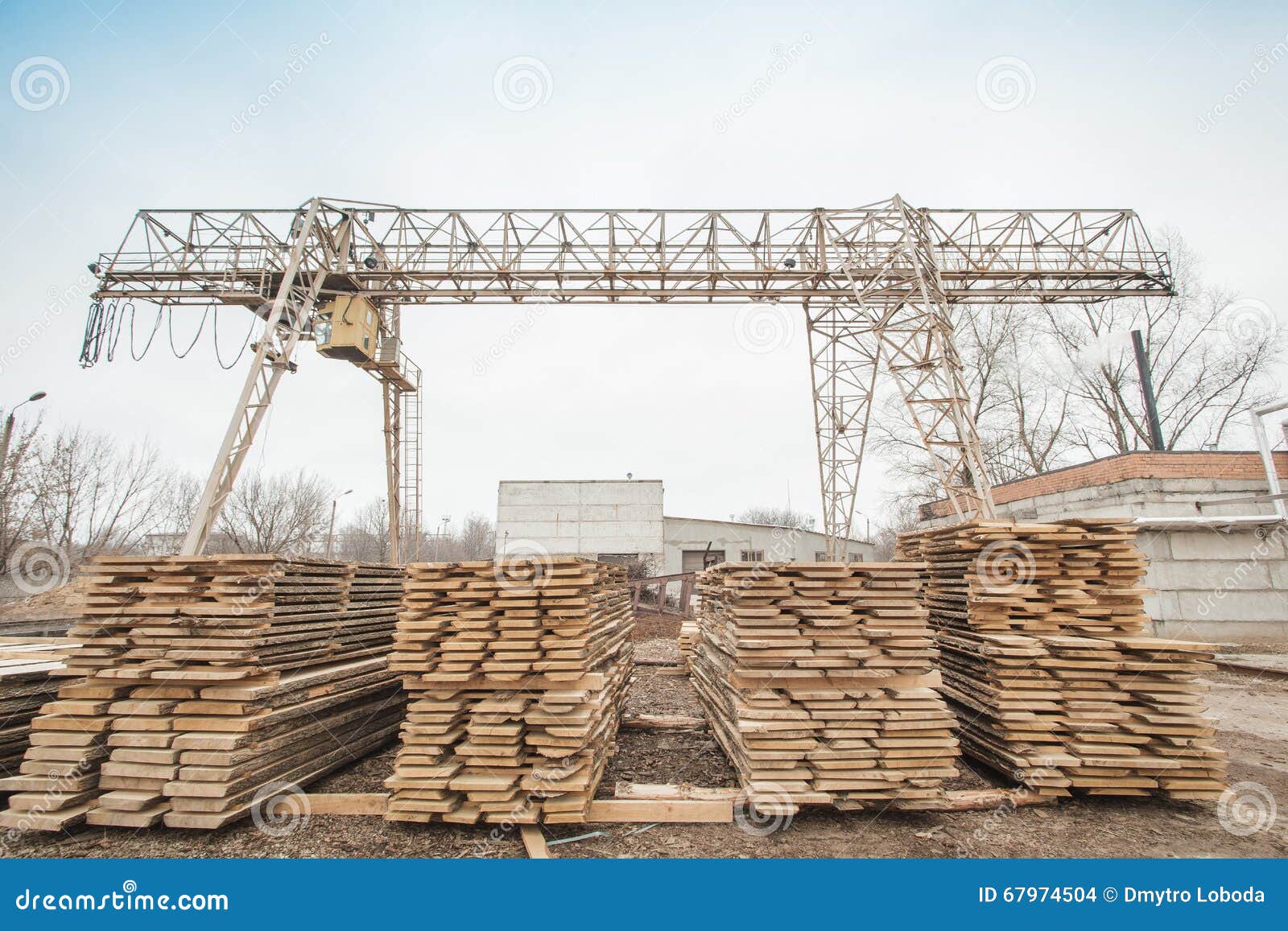 Storage timber crane stock photo. Image of natural, mill - 67974504
