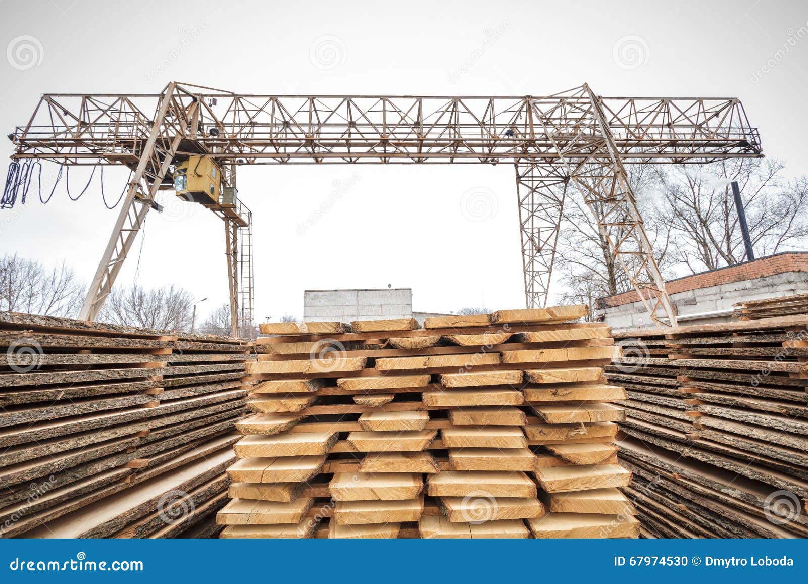 Storage timber crane stock photo. Image of preparation - 67974530