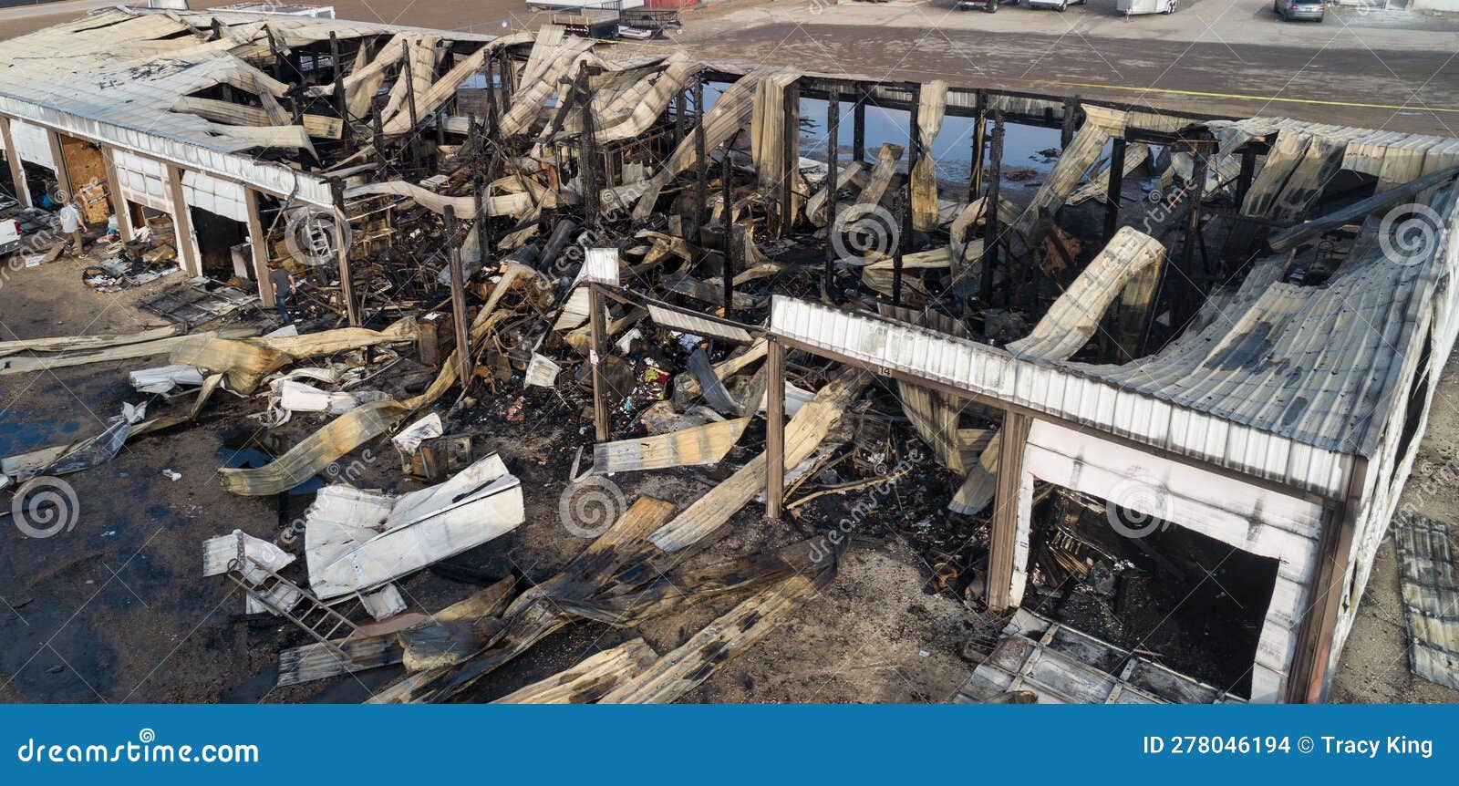 Storage Unit that Has Been Destroyed by Fire Stock Photo - Image of ...