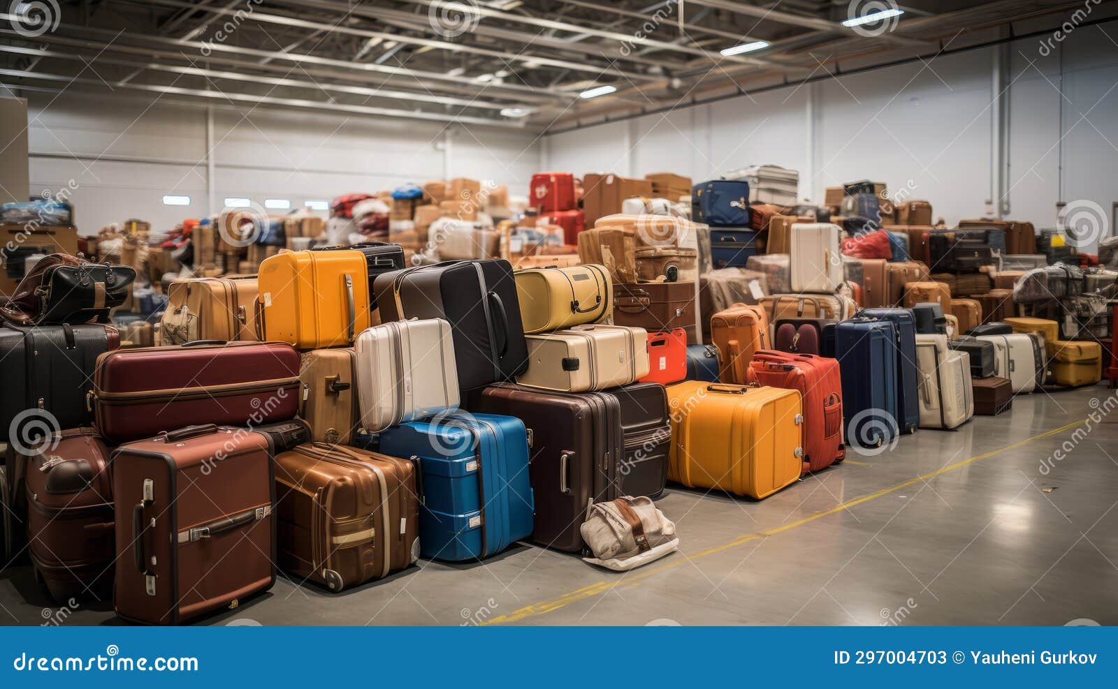 Storage Unit Overflowing With Stacks Of Forgotten And Abandoned Luggage ...