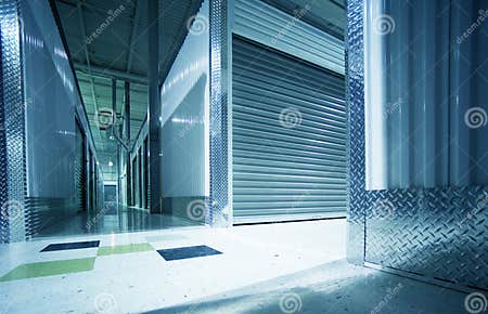Storage Units Hallway stock photo. Image of container - 25161616