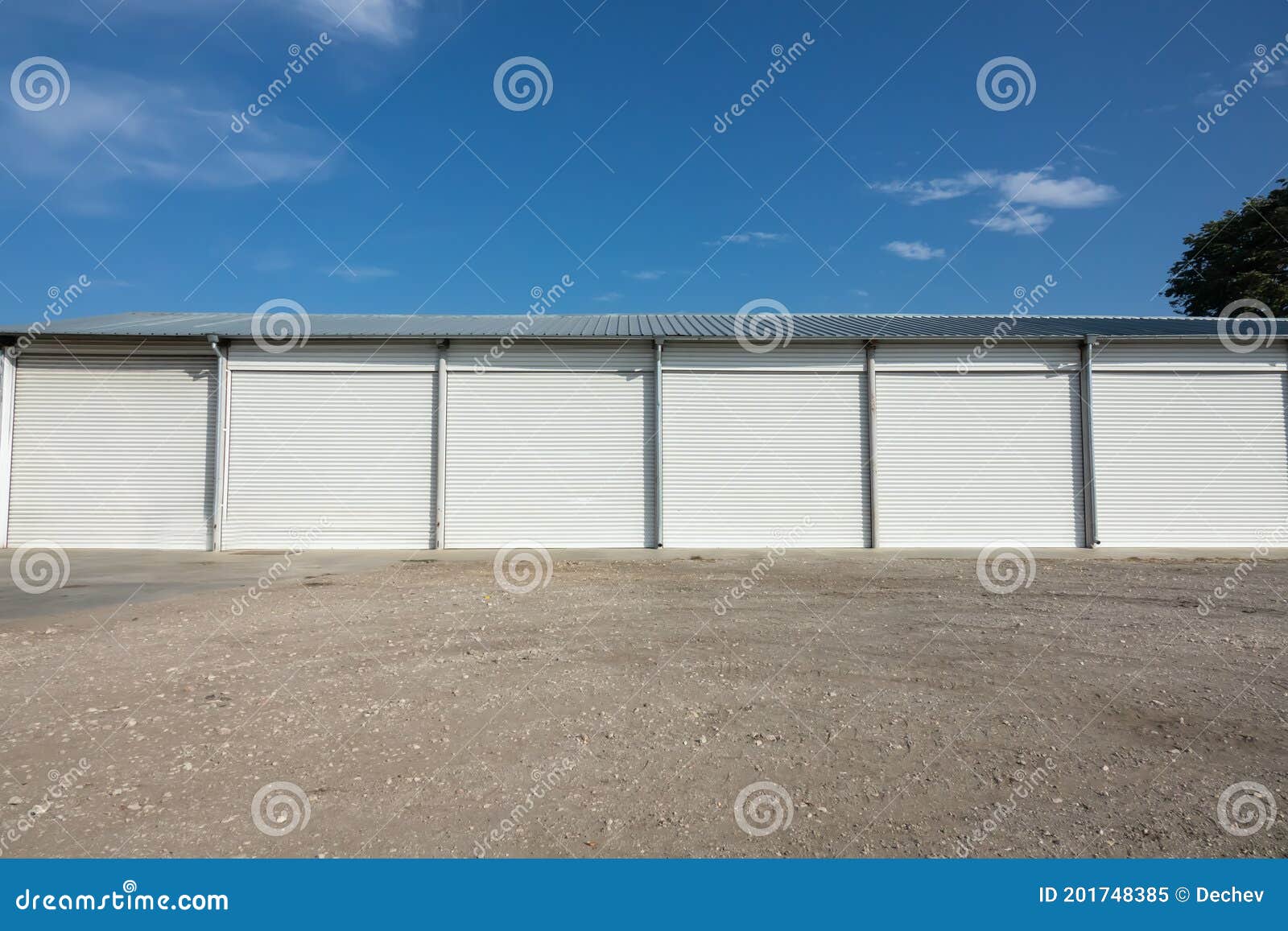 Storage Units with Roller Shutter Doors in Industrial Area Stock Image ...