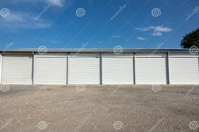 Storage Units with Roller Shutter Doors in Industrial Area Stock Image ...
