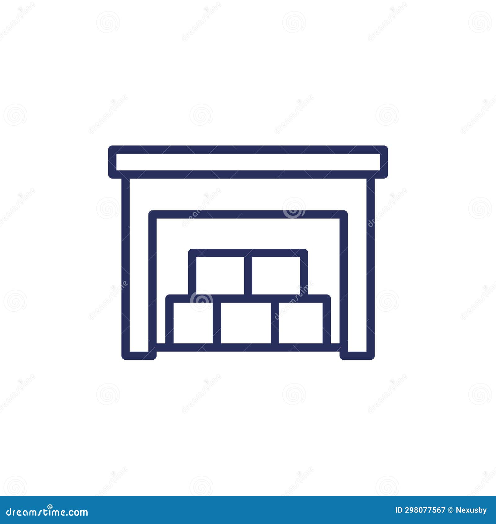 Storage or Warehouse Icon, Line Vector Stock Illustration ...